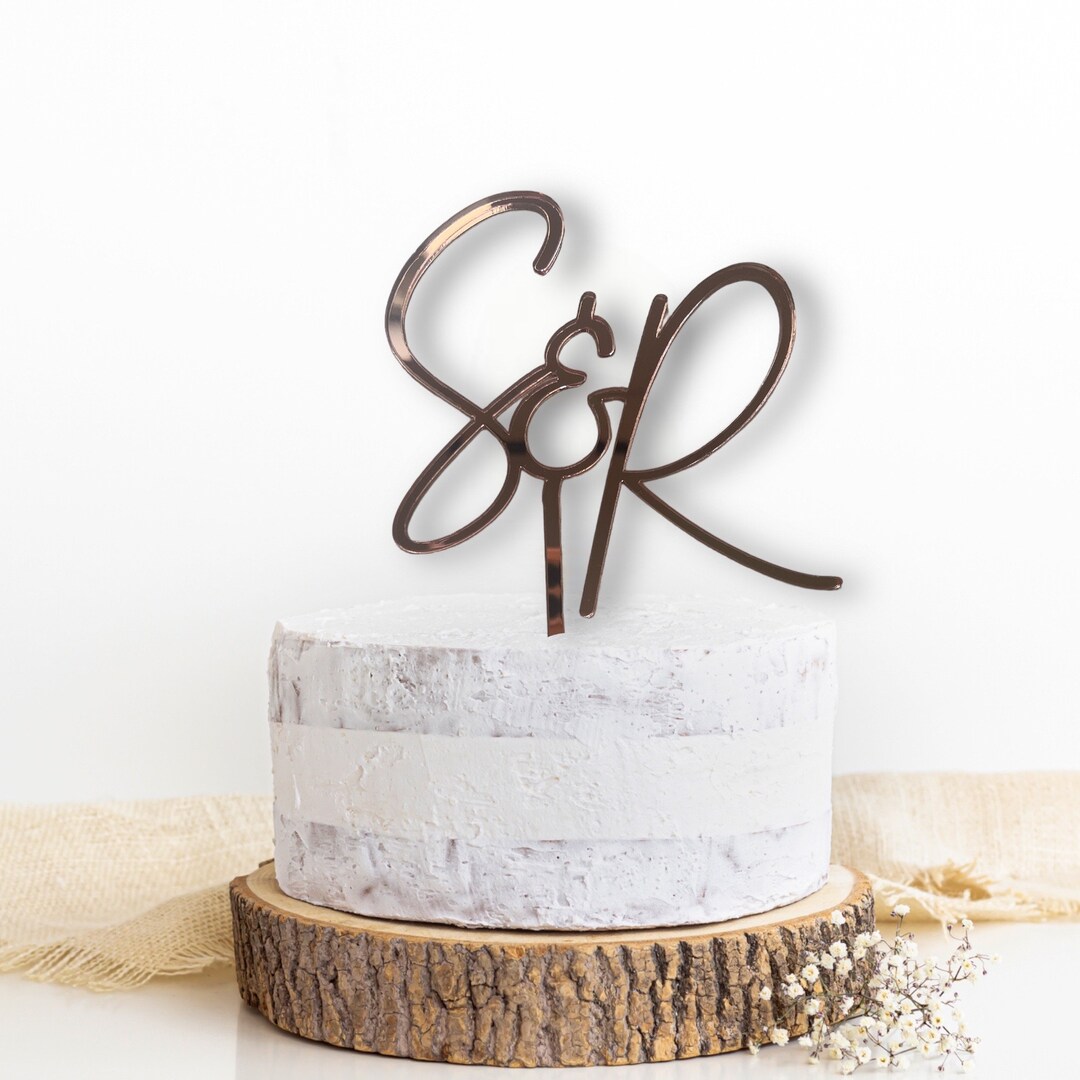 Monogram Cake Topper • Wedding Cake Topper • Acrylic Cake Topper ...