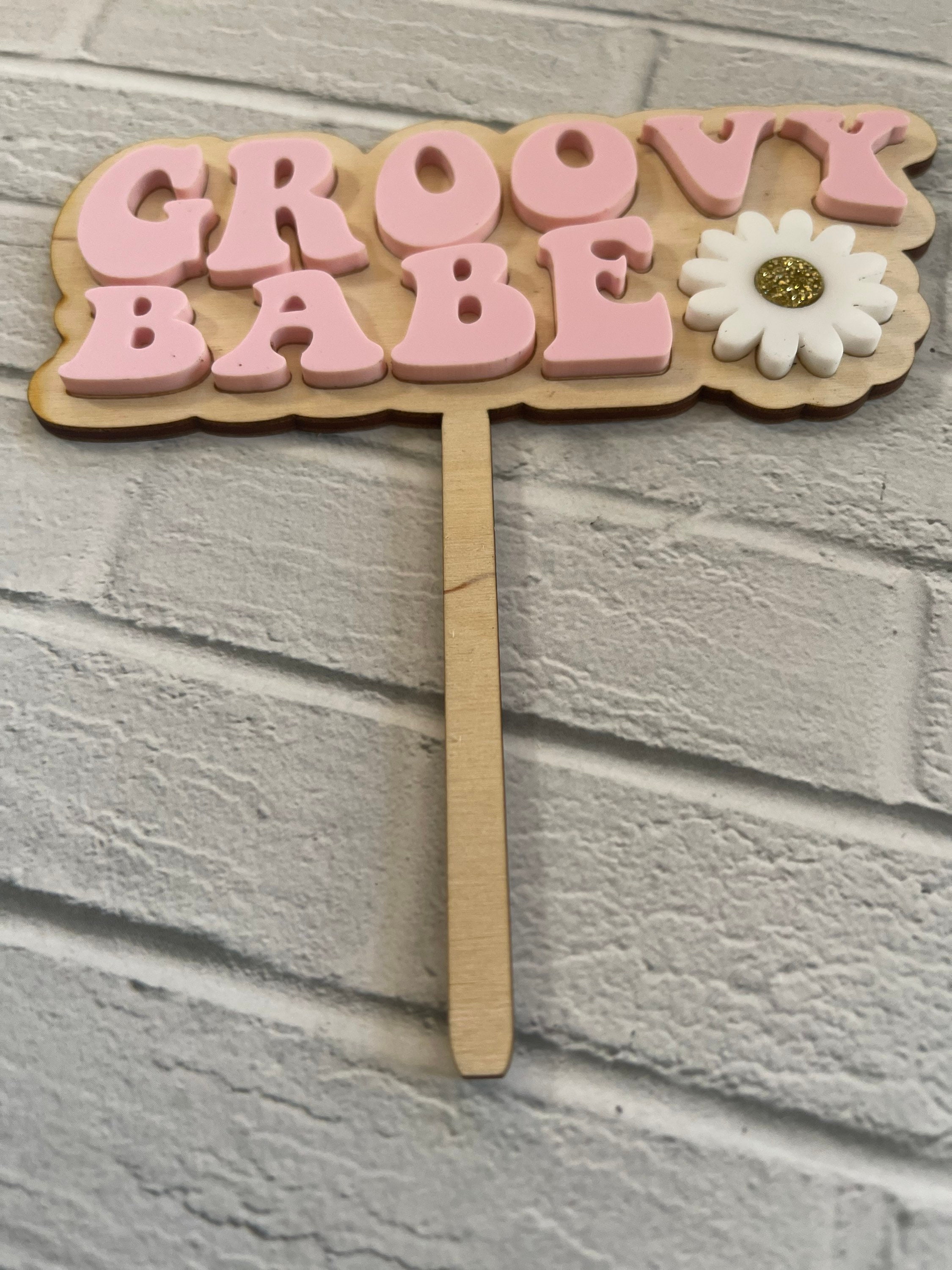 Groovy Babe Cake Topper • Retro Cake Topper •70’s Party • Hippie Cake ...