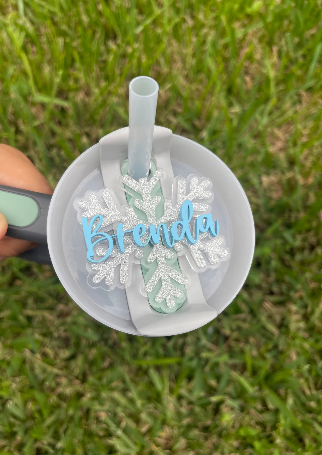 Personalized Stanley Tumbler Topper • Snowflake Stanley Topper ...