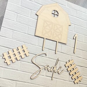 Farm Birthday, Farm Theme Baby Shower, Farm Cake Topper, Barn Cake ...