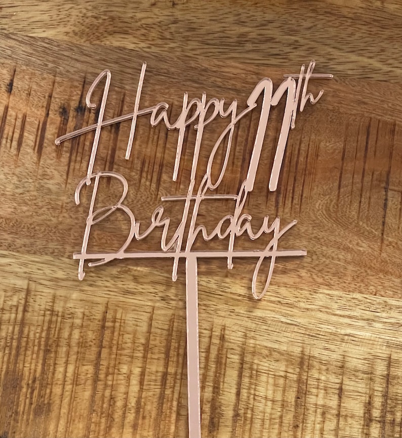 Happy Birthday and Age Cake Topper Personalized Cake Topper - Etsy