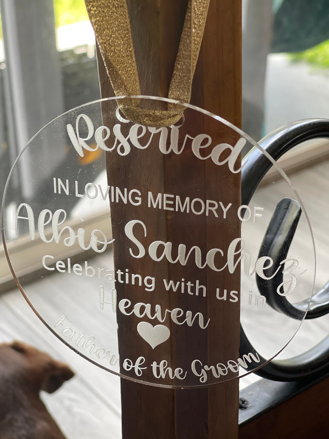 Reserved Seat Sign for Wedding - Personalized Memorial Sign - in Memory ...