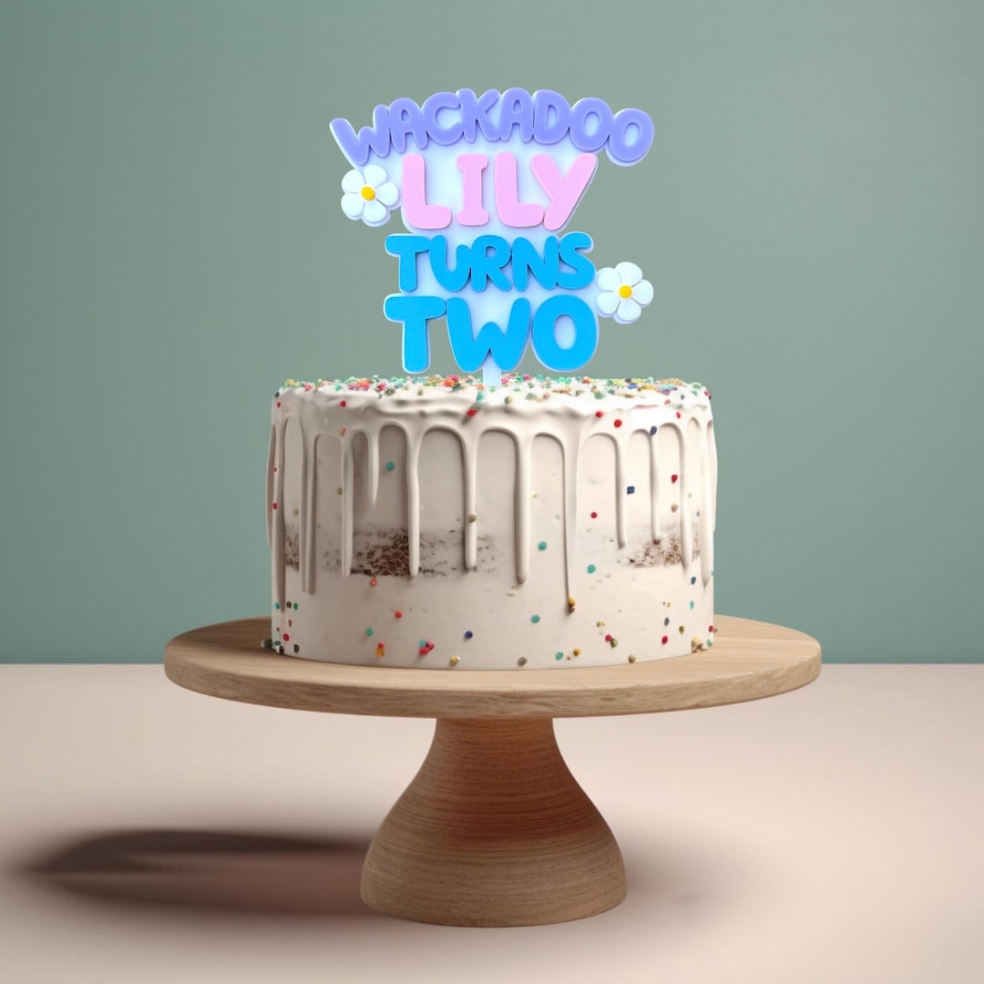 Wackadoo Cake Topper | Blue Birthday Party | Blue Personalized Cake ...