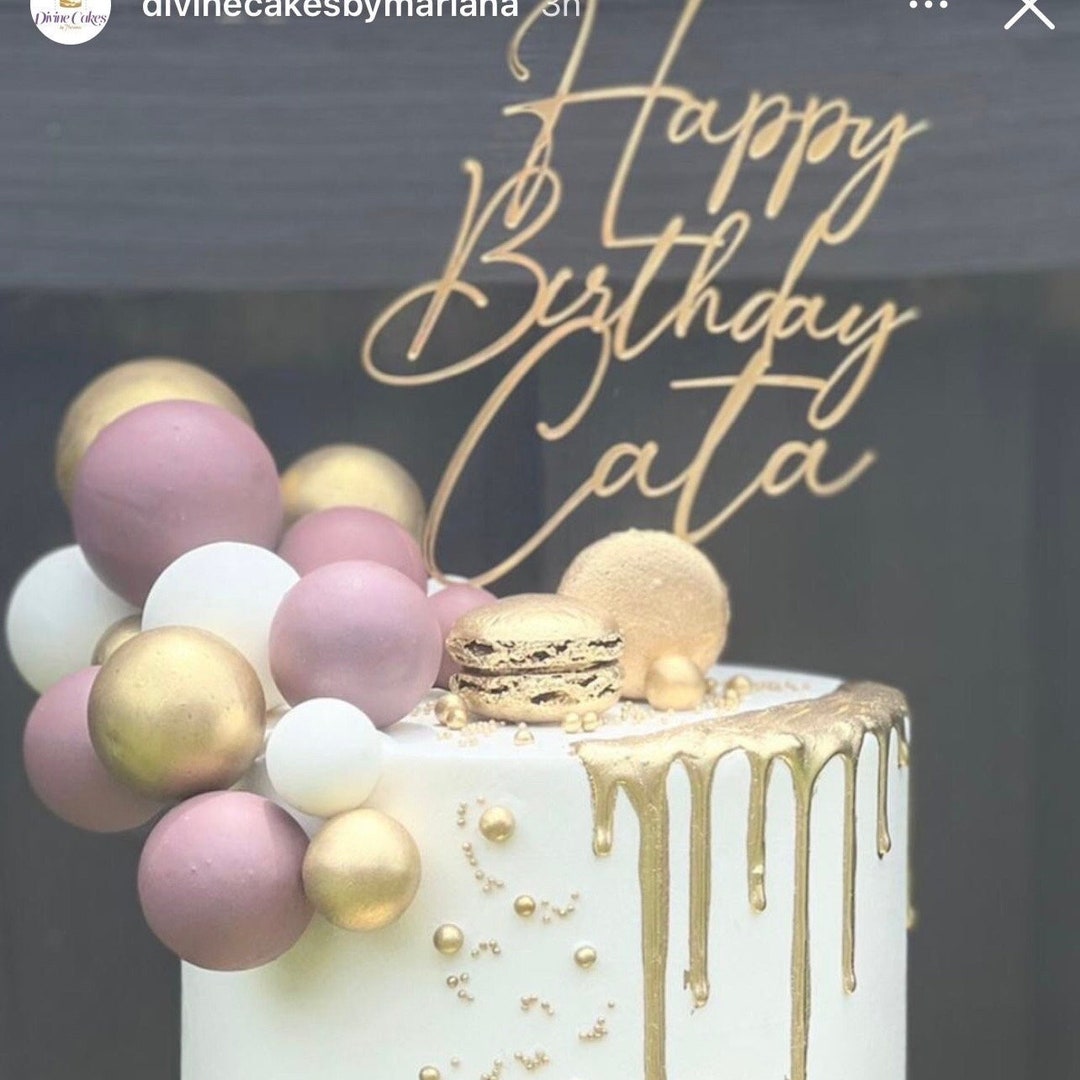 Happy Birthday Cake Topper • Personalized Cake Topper • Acrylic Cake ...