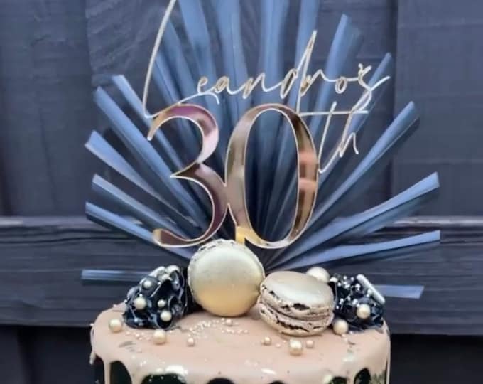 Age Cake Topper 30th Cake Topper 30th Birthday Personalized Age Cake ...