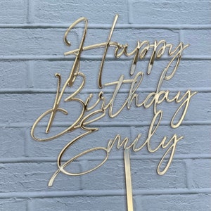 Happy Birthday Cake Topper • Personalized Cake Topper • Acrylic Cake ...
