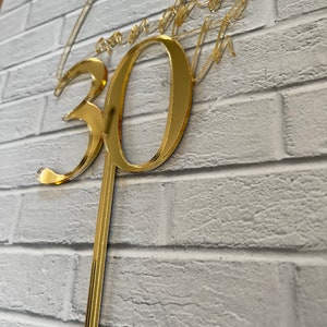 Age Cake Topper • 30th Cake Topper • 30th Birthday • Personalized Age ...