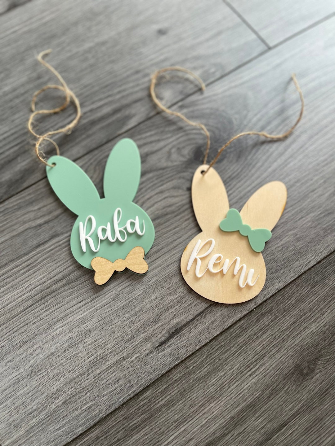 Easter Basket Tag Personalized Easter Bunny Tag Name Charm Custom Name ...