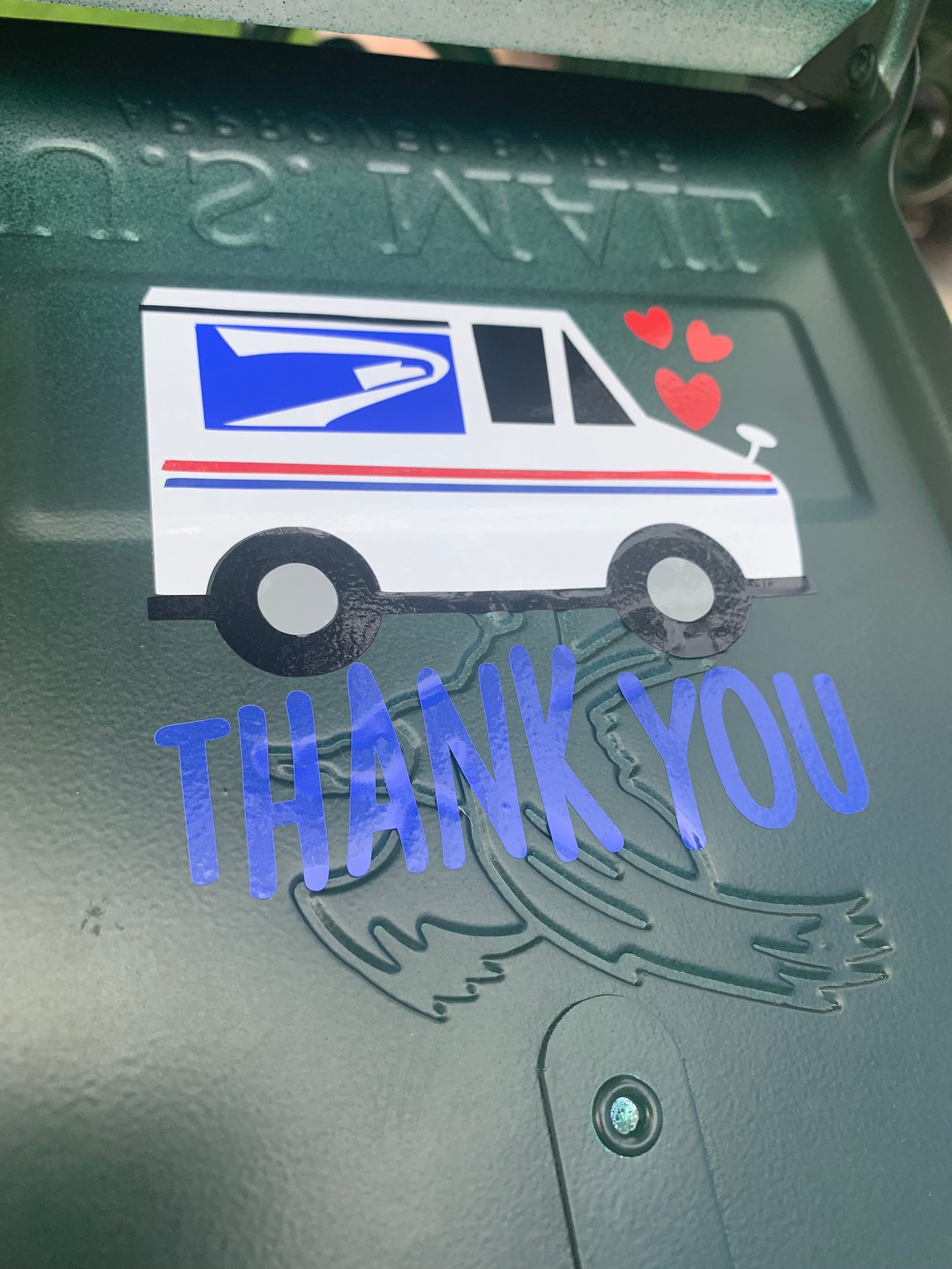 Mailbox Thank You Decal Mailbox Vinyl Decalmail Truck Decal - Etsy