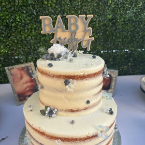 Baby Shower Cake Topper | Double Layer Custom Acrylic Cake Topper ...