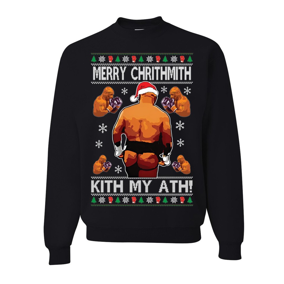 Mike Tyson Ugly Christmas Sweater Unisex Crewneck Ugly Christmas ...