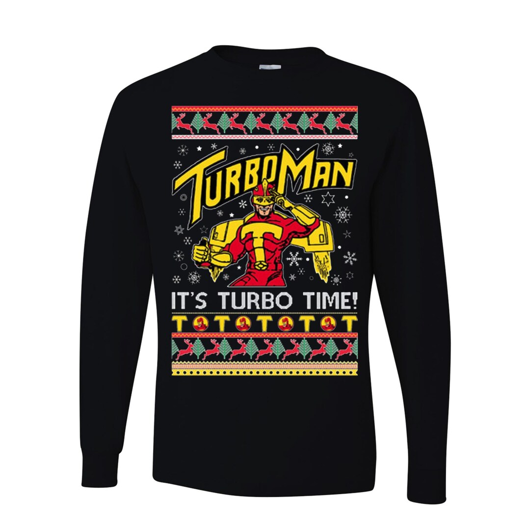 Turboman Its Turbo Time Ugly Christmas Long Sleeve - Etsy