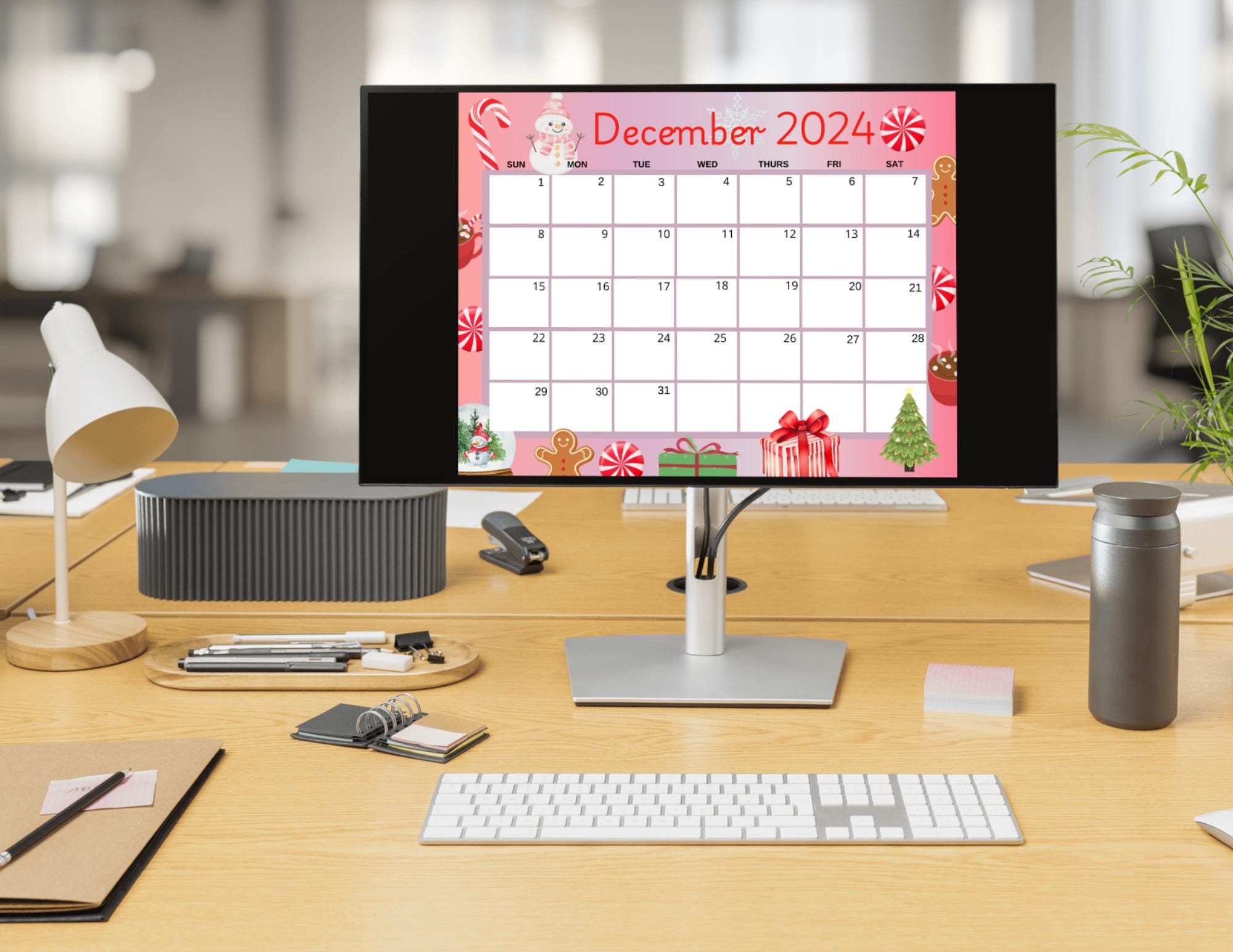 December 2024 Winter Snowman Calendar (digital Download) - Etsy