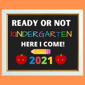 INSTANT DOWNLOAD Ready or Not Kindergarten Here I Come | Etsy