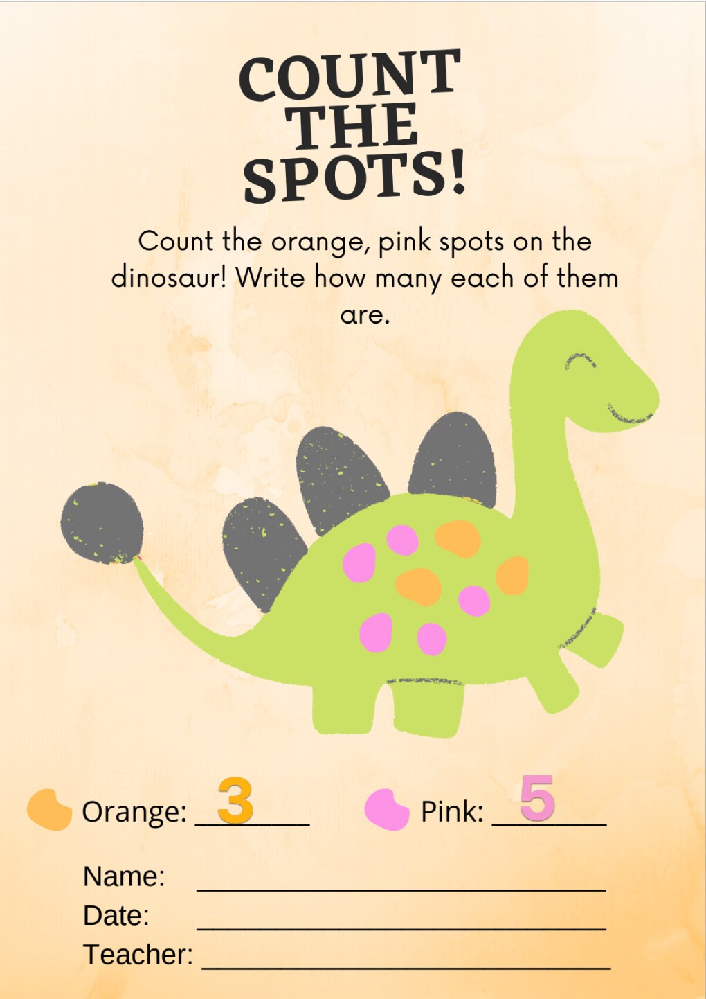 Math Handout, Dinosaur, Animal Counting Worksheets, Count Worksheet ...