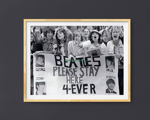 Beatlemania screaming Beatles Fans Black & White Photosjohn - Etsy