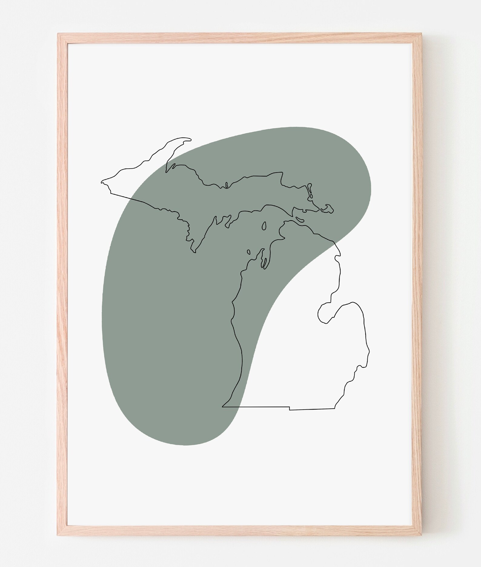 Michigan Print Boho State Map Art Downloadable Gallery Wall Where We ...
