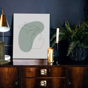 Michigan Print Boho State Map Art Downloadable Gallery Wall Where We ...