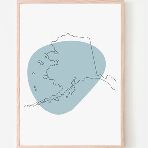 Alaska Print- Boho State Map Art - Downloadable Gallery Wall - State ...
