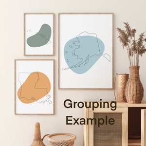 Alaska Print- Boho State Map Art - Downloadable Gallery Wall - State ...