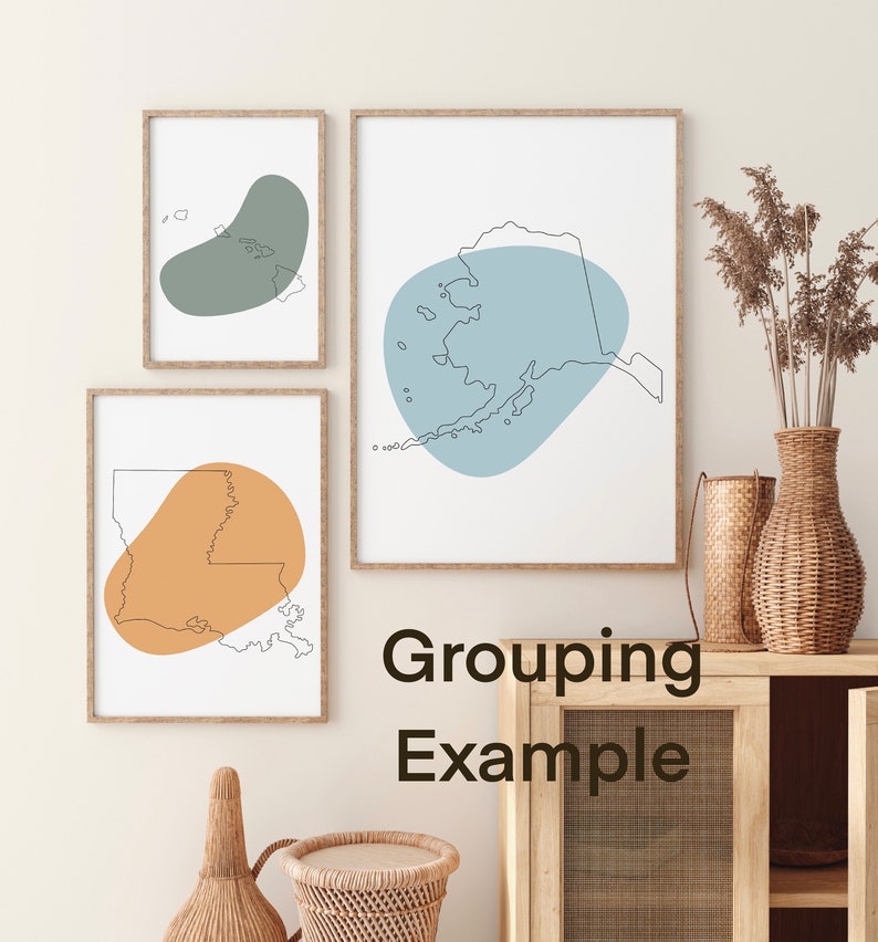 Alaska Print- Boho State Map Art - Downloadable Gallery Wall - State ...