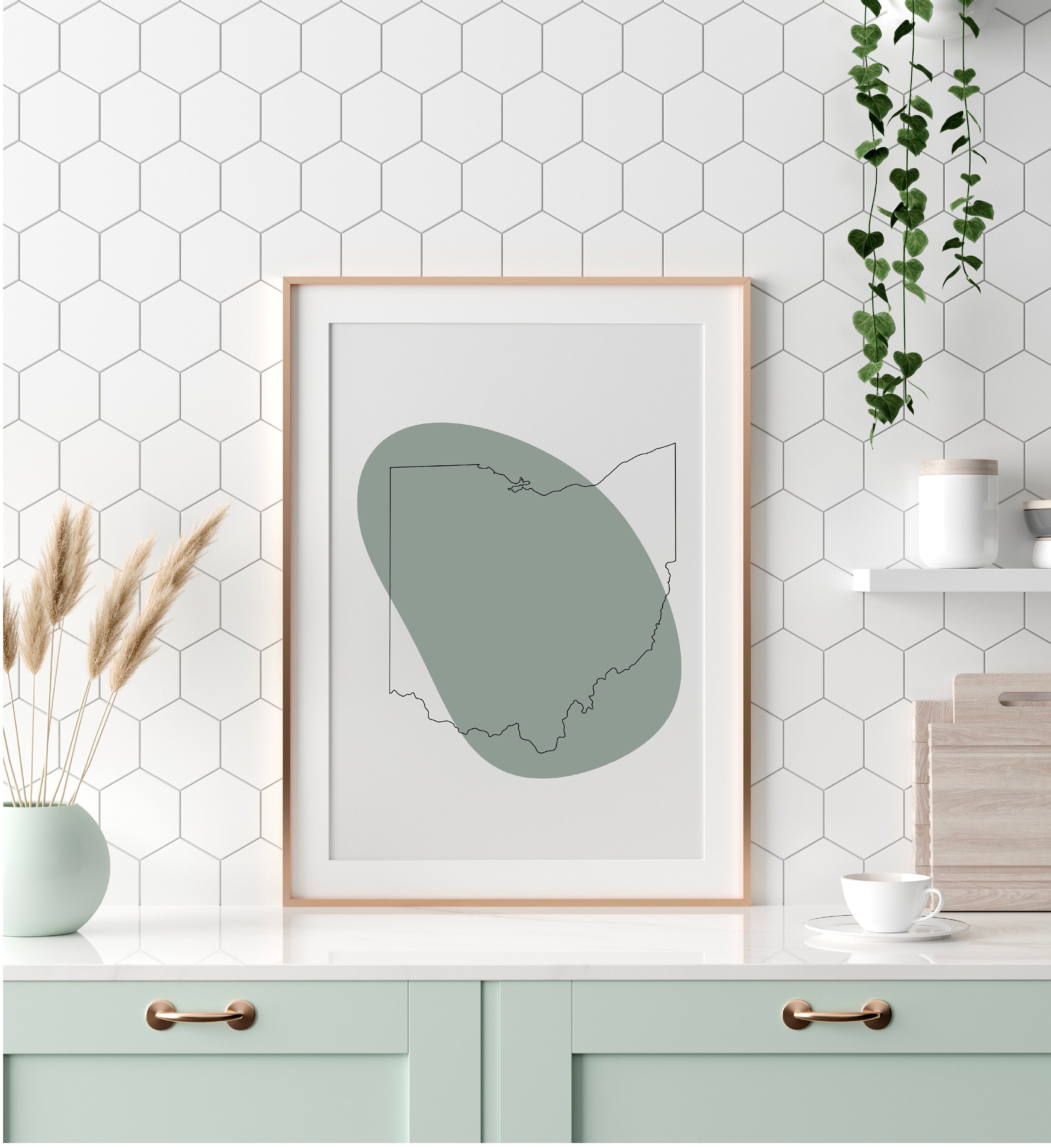 Ohio Print Boho State Map Art Downloadable Gallery Wall Where We Live ...