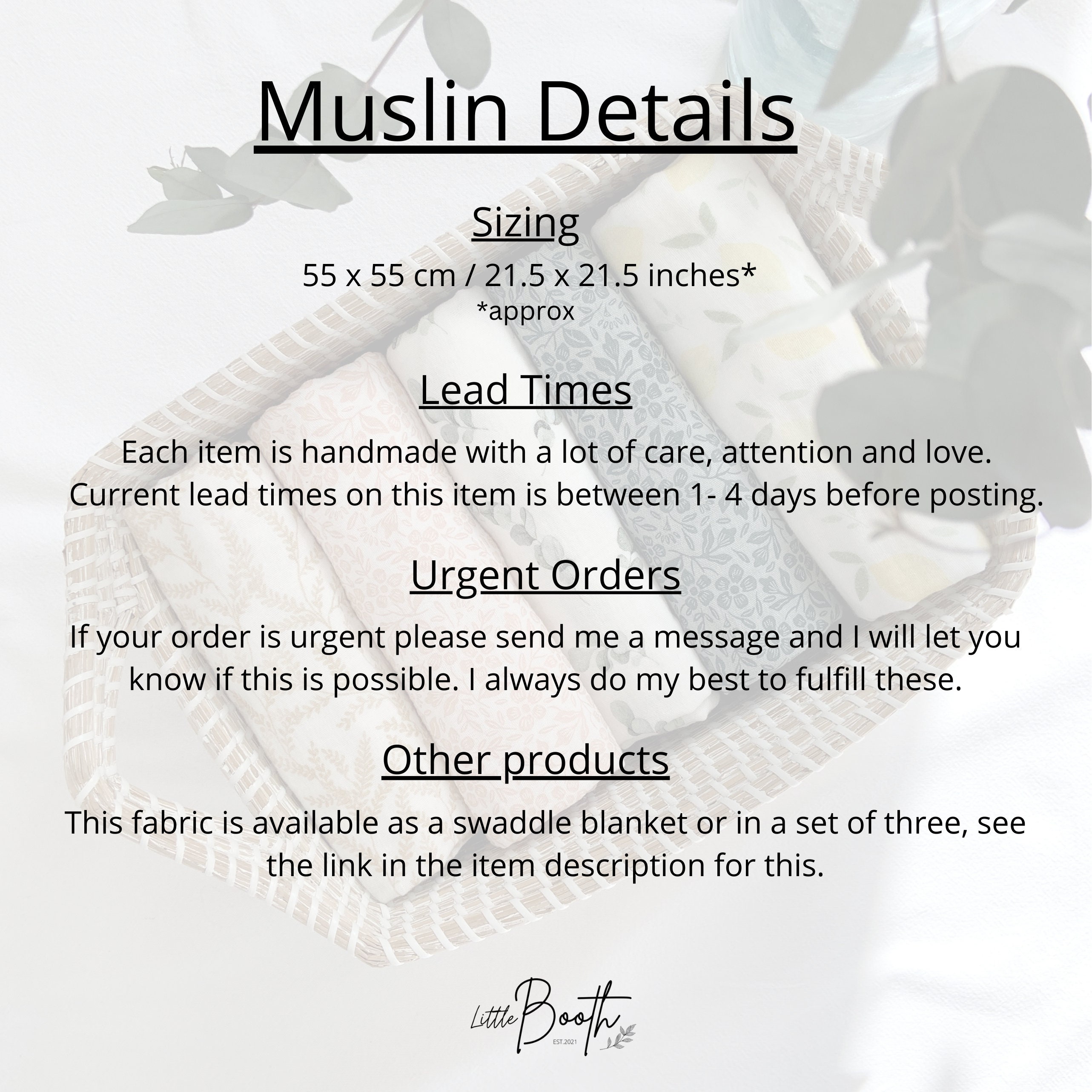 Eucalyptus Baby Muslin Square - Large Sage Leaf Baby Muslin - Green ...