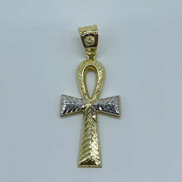 Yellow Gold Ankh With Diamonds Pendant - Etsy
