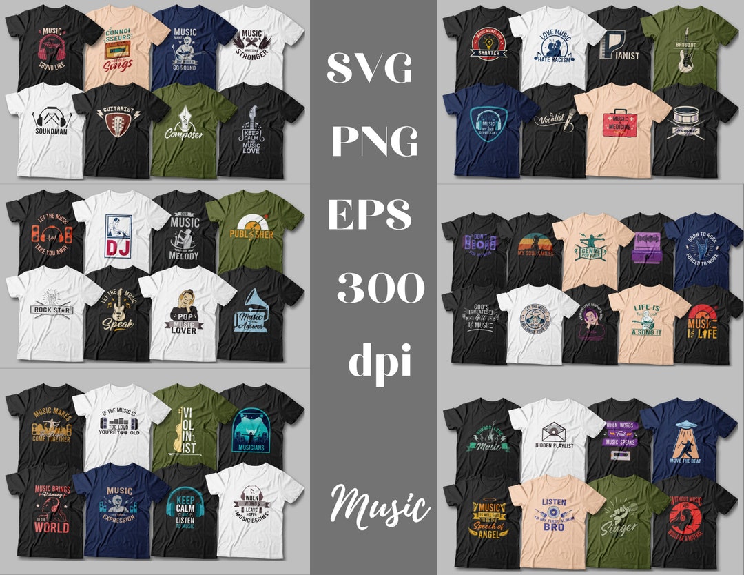 Musician Vector Bundle - SVG EPS & JPG Illustration - T-shirt Mug ...