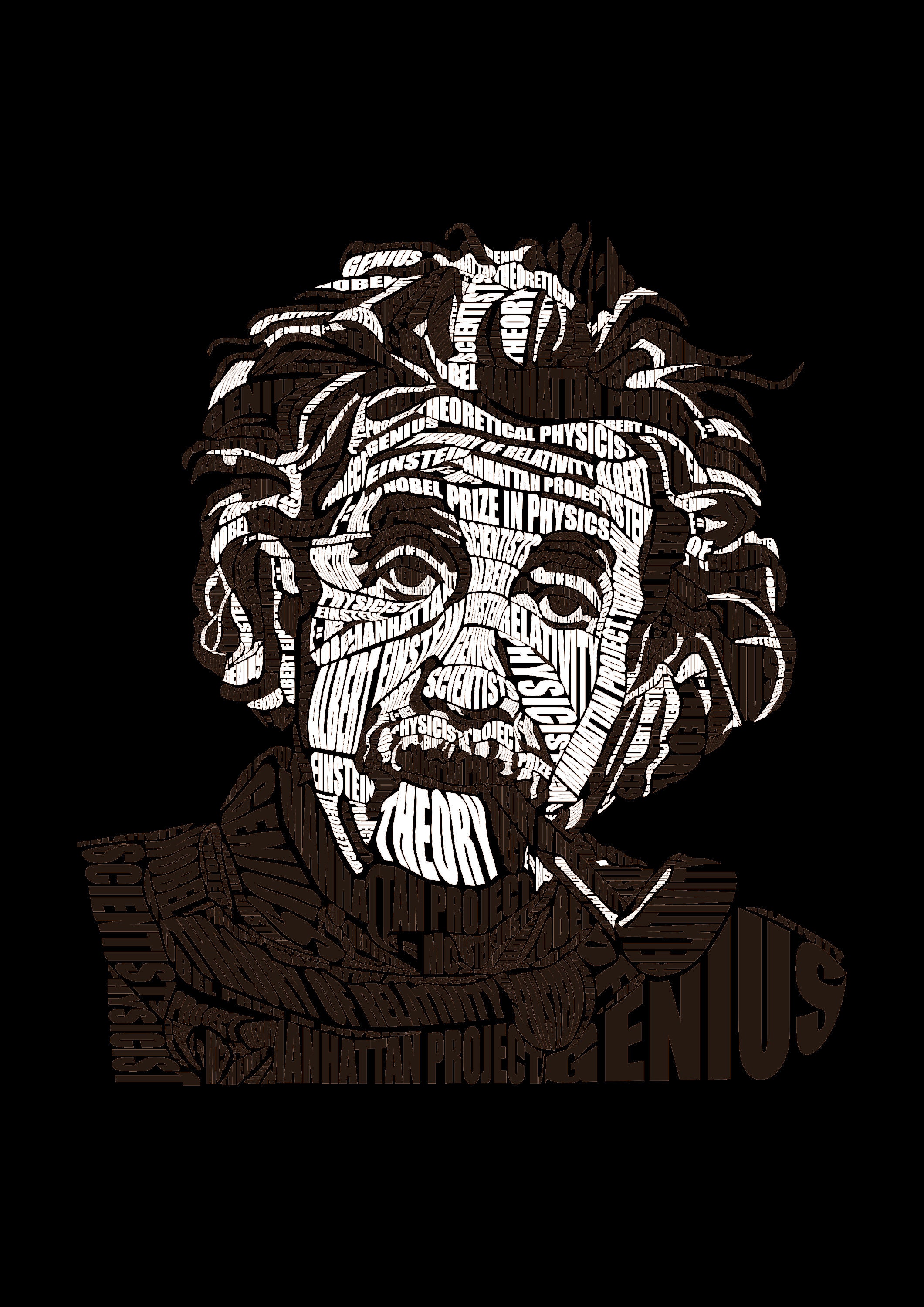 Einstein Vector Calligram Design Pop Culture Illustration in - Etsy