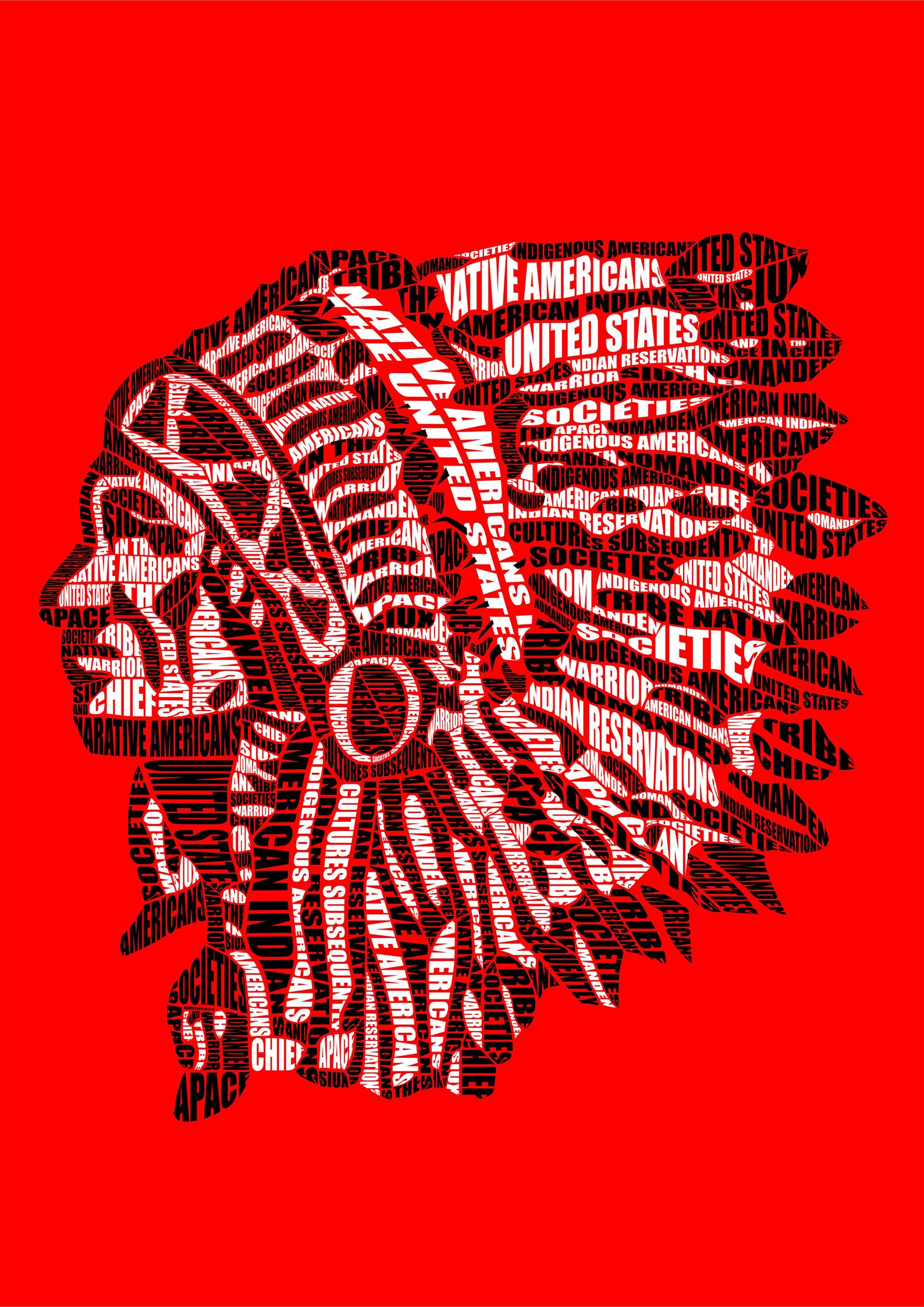 Native American Pride Vector Calligram Design Pop Culture - Etsy