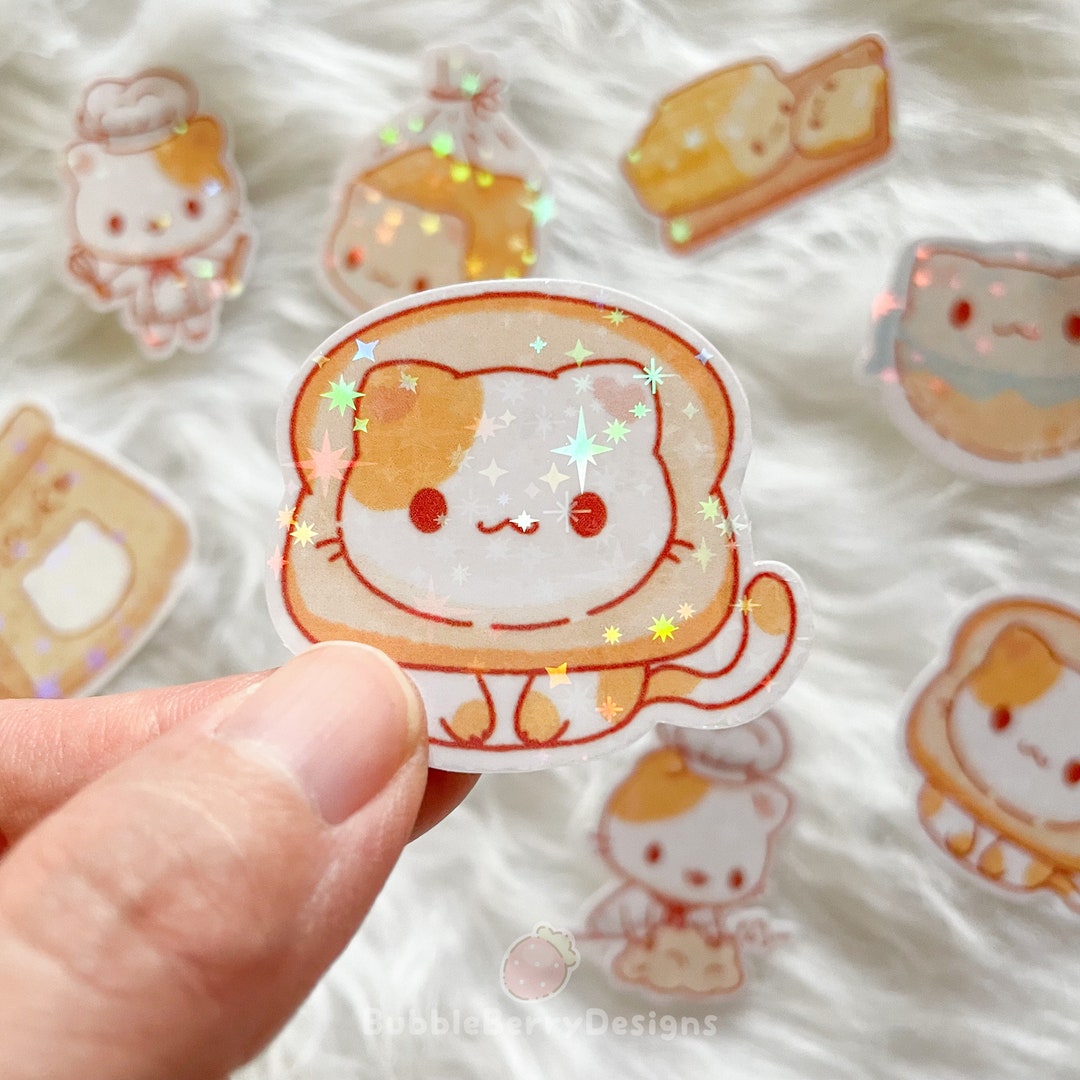Kitten Bakery Cute Kawaii Cats Sticker Pack Holographic Laptop Stickers Sparkles - Etsy