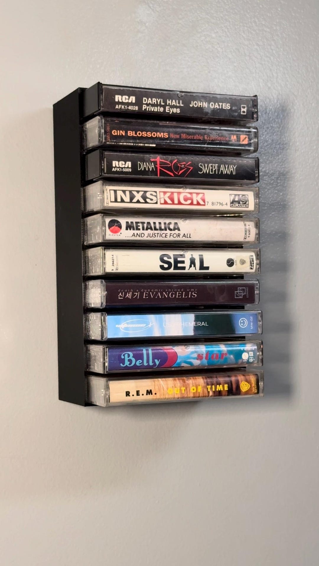 Wall Mounted Cassette Tape Rack 3D Printed: Retro Music Display Shelf ...