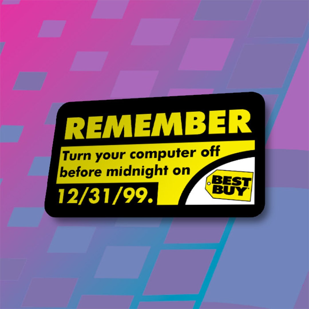 Y2K Remember Turn off Your Computer Sticker High Quality, Matte ...