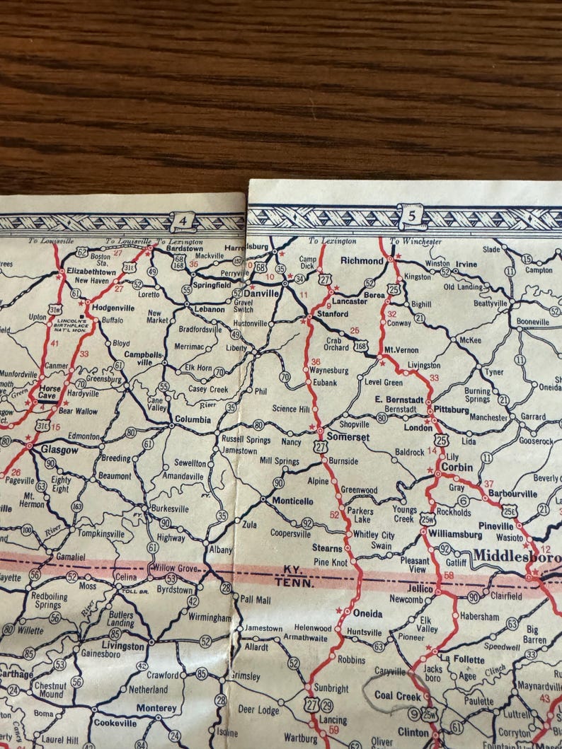 1930s Pure Oil Pathfinder Road Map | Southeastern States | Vintage Gas ...