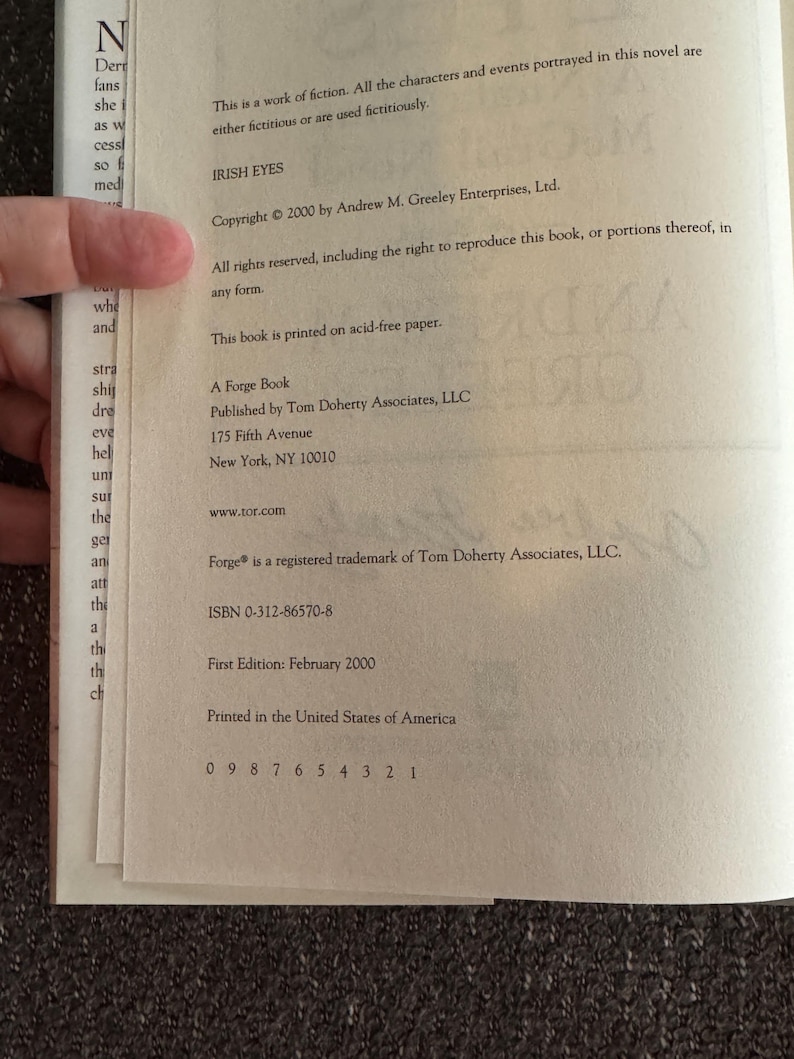 Irish Eyes by Andrew M Greeley Signed First Edition 2000 Nuala Anne ...