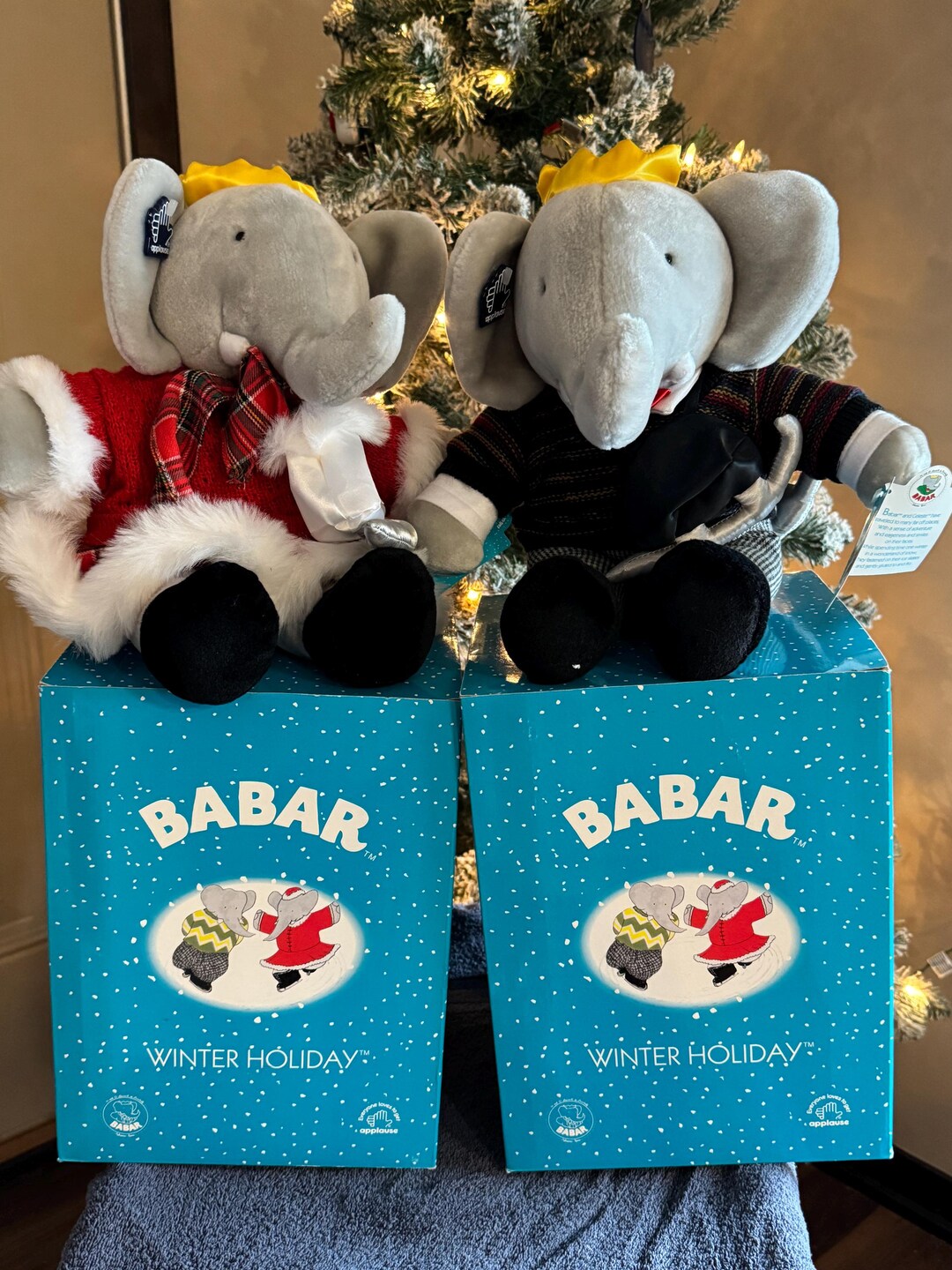 Babar and Celeste Winter Holiday Plush Set 1993 Limited Edition ...