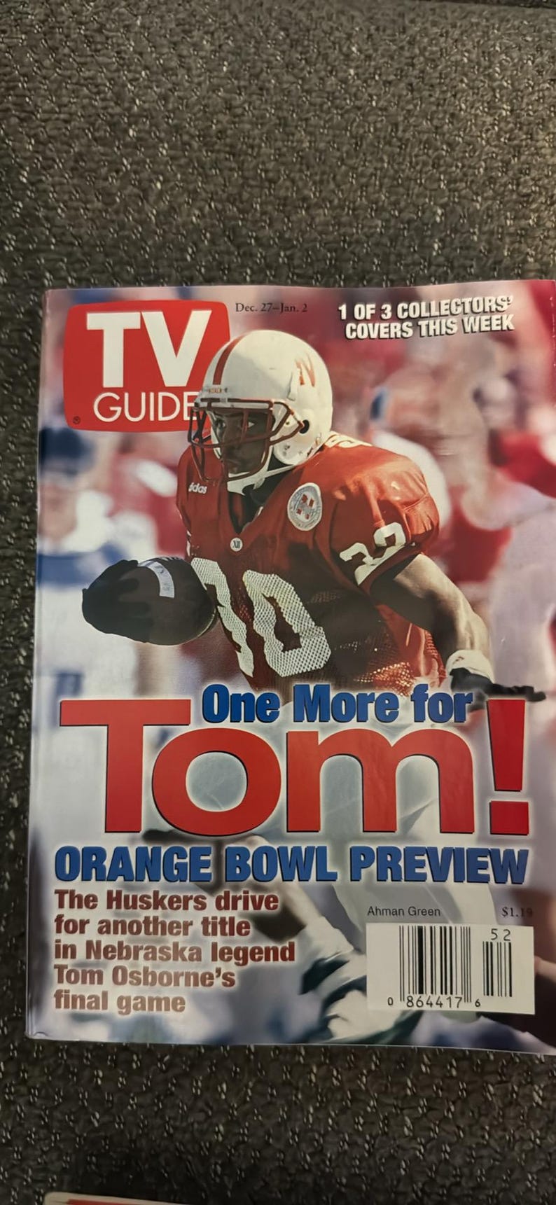 Vintage Nebraska Cornhuskers -huskers Memorabilia-tom Osborne-tv Guide ...