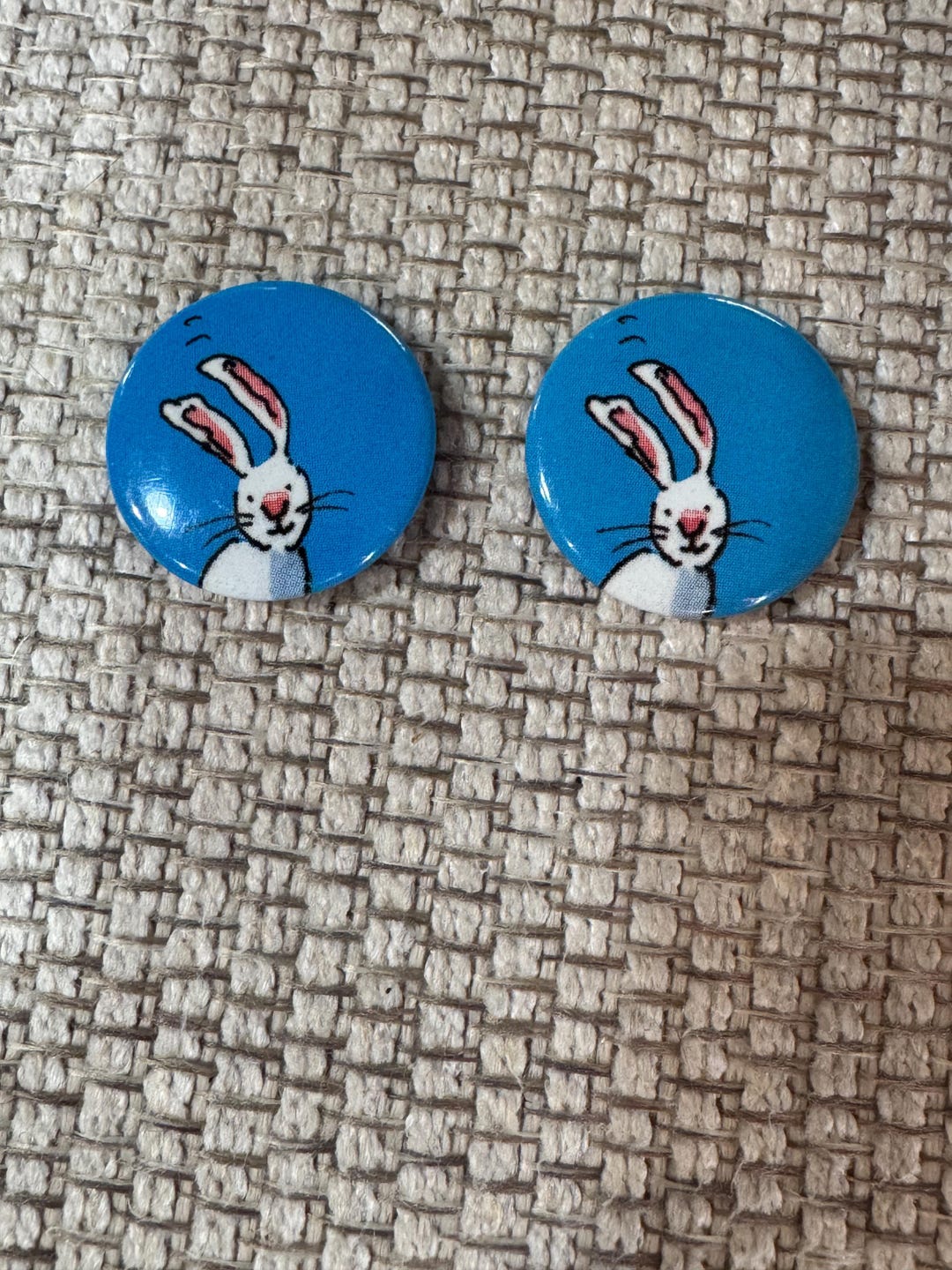 Vintage Rabbit Reading Buttons 2 Pin Publisher Promo Set Book Fair ...