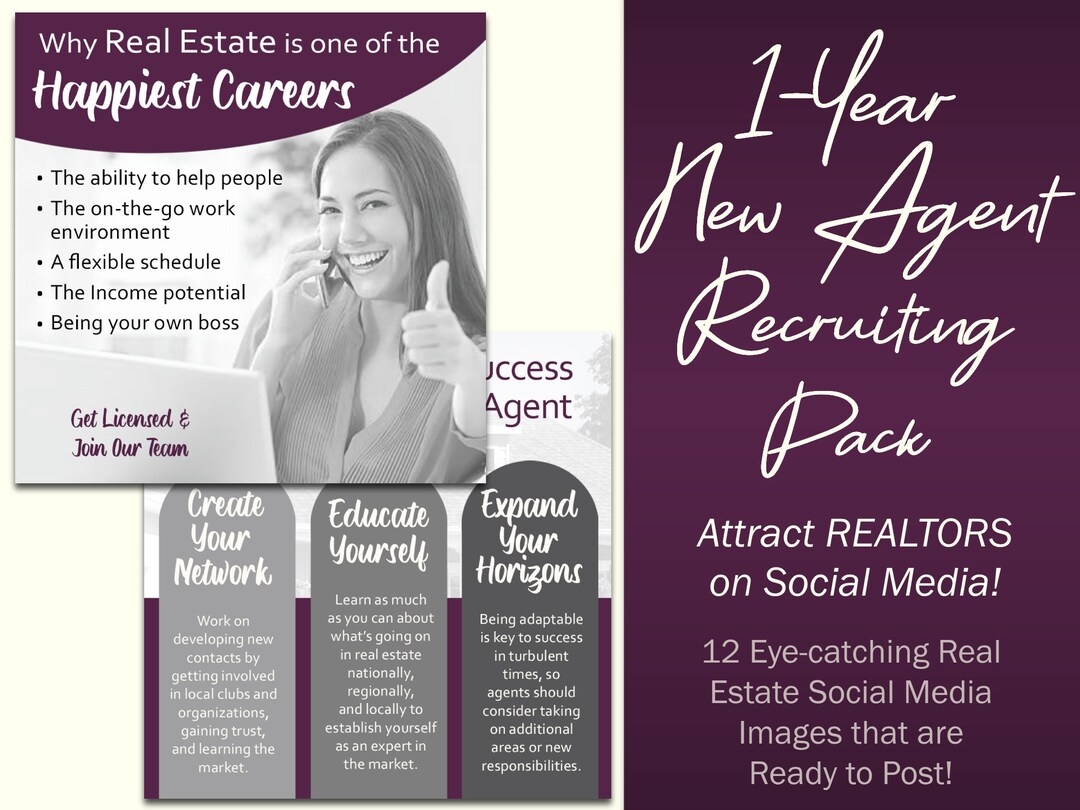 1-year New Agent Recruiting Pack for Real Estate - Etsy