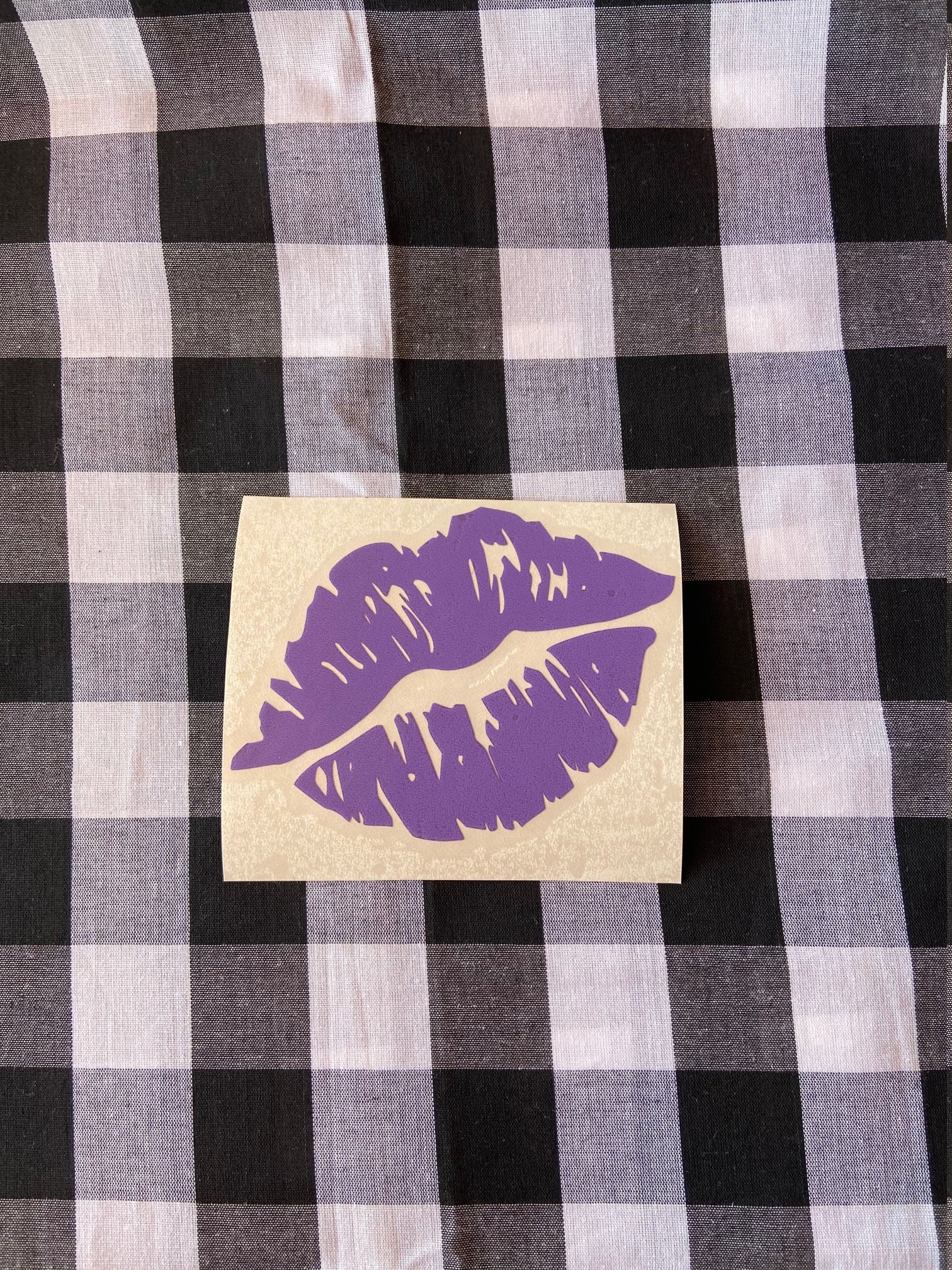 Small Kiss Print Handmade Vinyl Decal Kiss Print Decal Car - Etsy