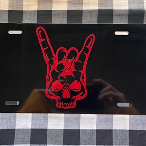 Skull Metal Hand Front License Plate | Car Tag | Vanity Plate | Front ...