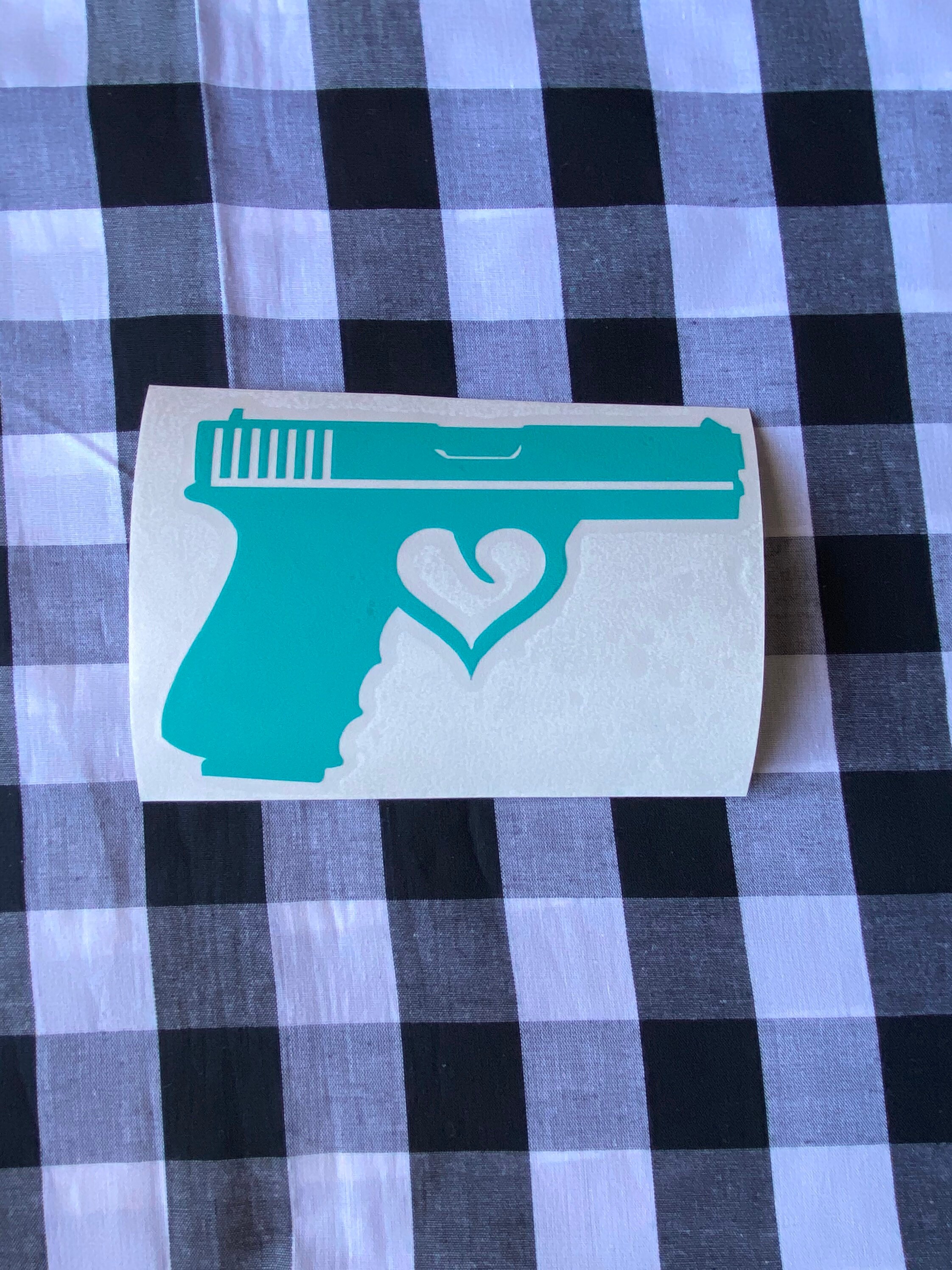 Heart Trigger Pistol Vinyl Decal 2A Decal Pistol Decal - Etsy