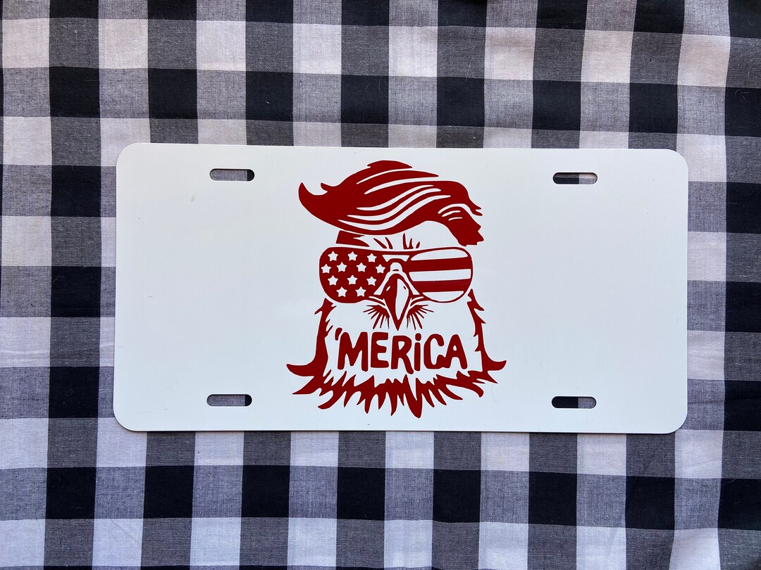 Merica Eagle Funny Front License Plate Car Tag Vanity - Etsy