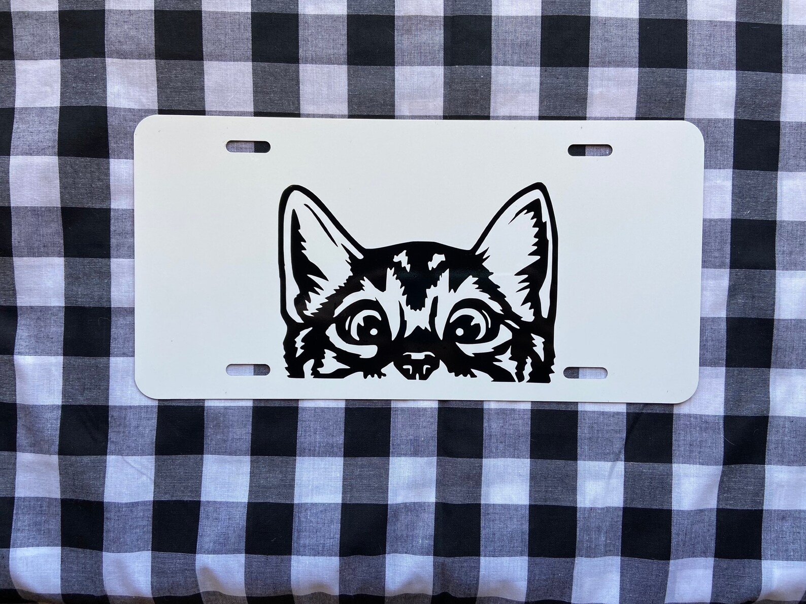 Peeking Kitty Funny Front License Plate Funny Car Tag - Etsy