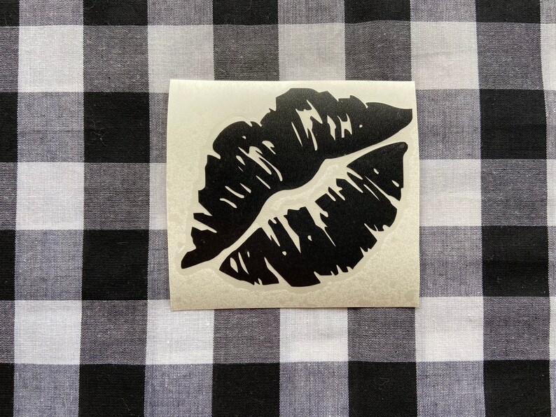 Small Kiss Print Handmade Vinyl Decal Kiss Print Decal Car - Etsy