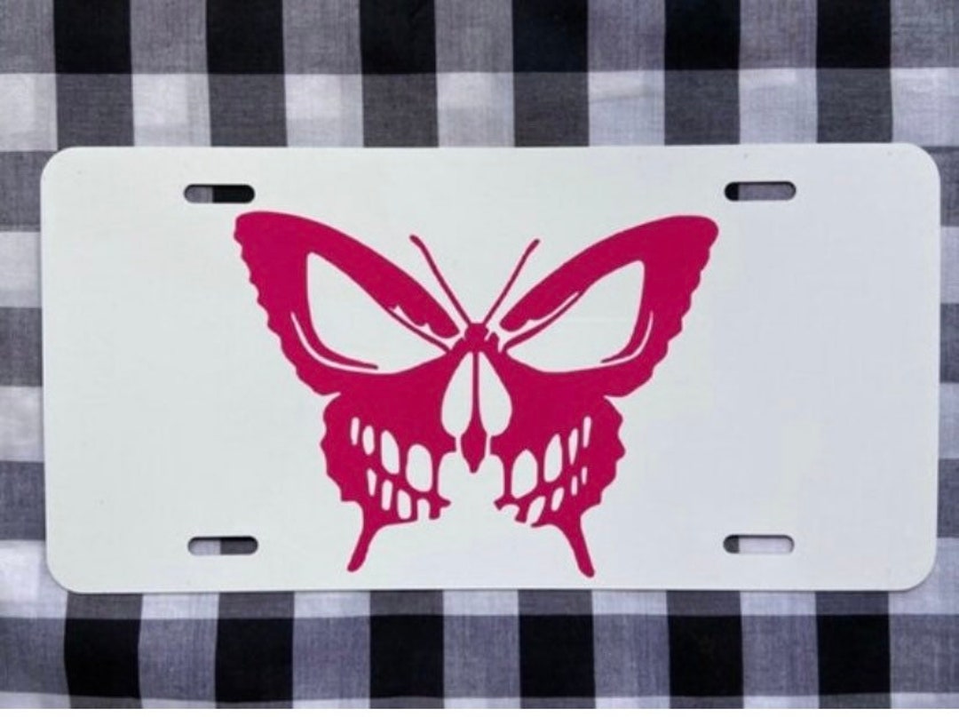 Skully Butterfly Cute Front License Plate | Car Tag | Vanity Plate ...
