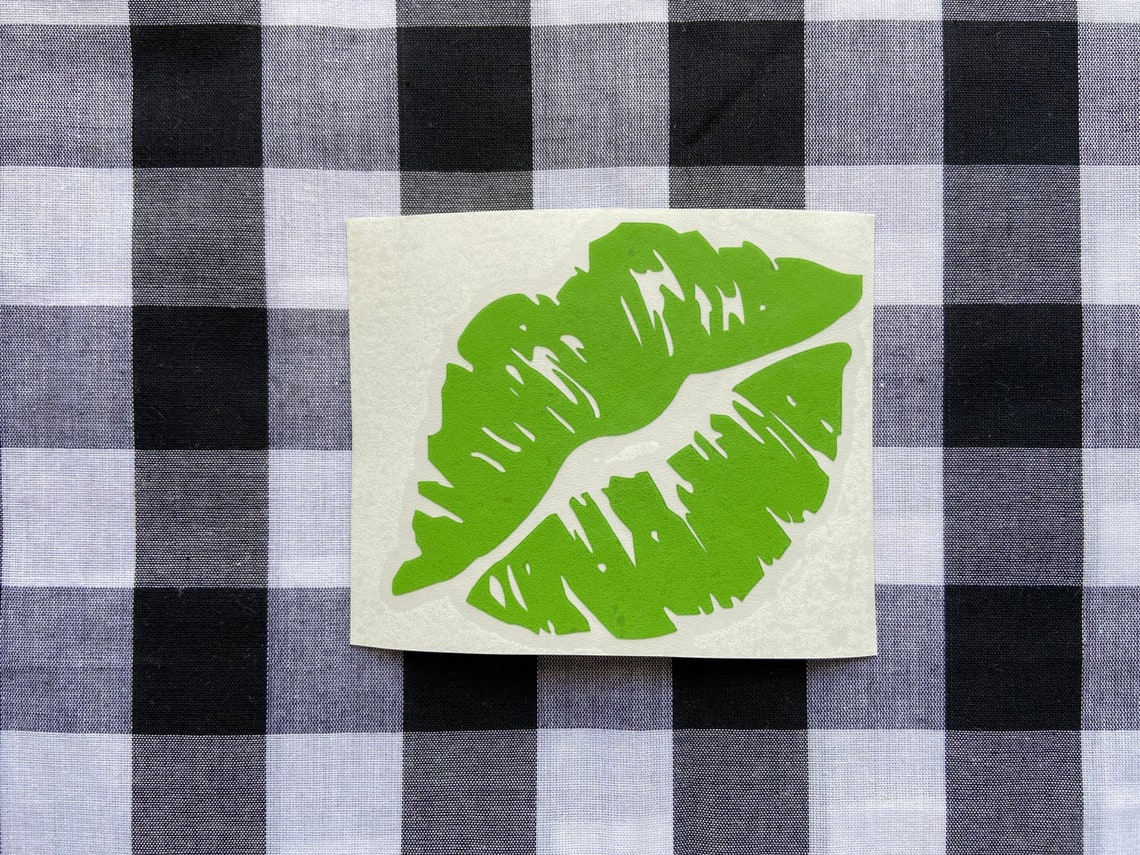 Small Kiss Print Handmade Vinyl Decal | Kiss Print Decal | Car Decal ...