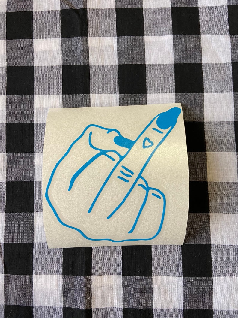 Girly Middle Finger Funny Vinyl Decal Funny Decal Middle - Etsy