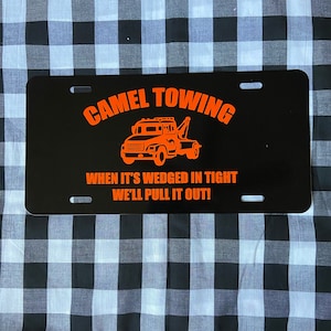 Camel Towing Funny Front License Plate | Vanity Plate | Car Tag | Funny ...